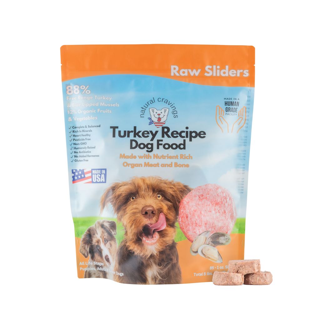 Natural Cravings- Turkey Recipe Raw Dog Food - 1 oz Sliders - 5.5lb Ba ...